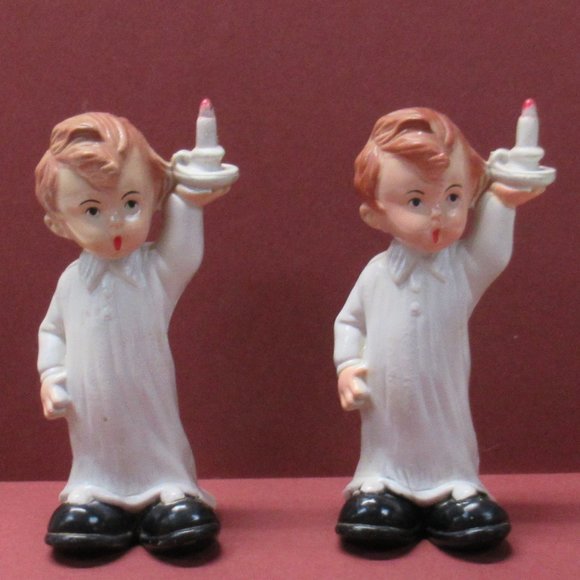 Vintage | Holiday | Vintage Hard Plastic Little Boy Figurines In ...